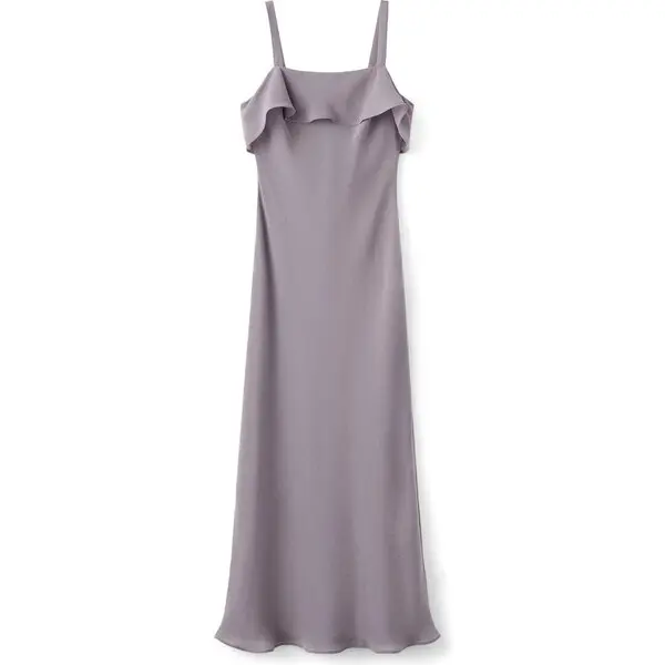 Mango Ruffle Sleeveless Maxi Dress