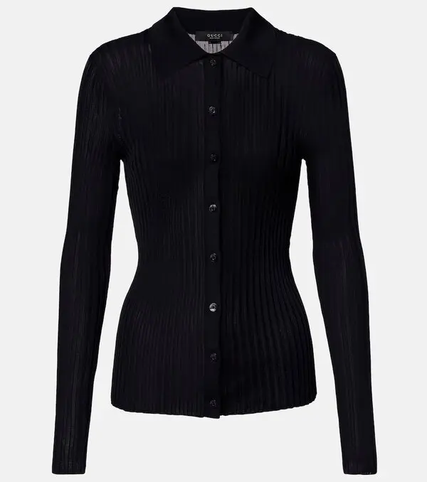 Gucci Ribbed-knit Cardigan