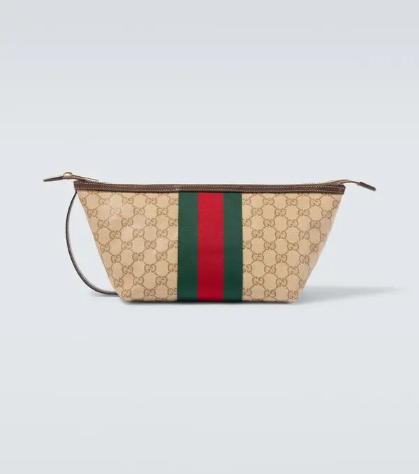 Gucci Gg Canvas Toiletry Bag - Brown