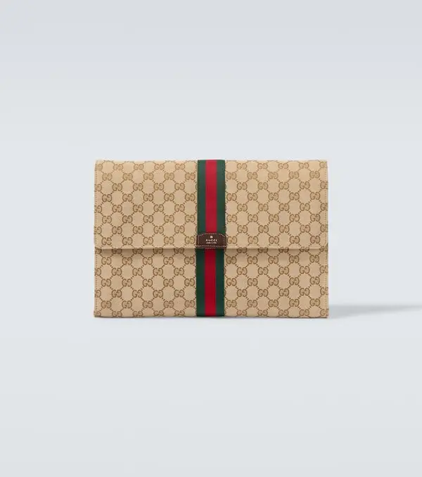 Gucci Gg Canvas Medium Pouch - Beige