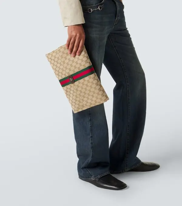 Gucci Gg Canvas Medium Pouch