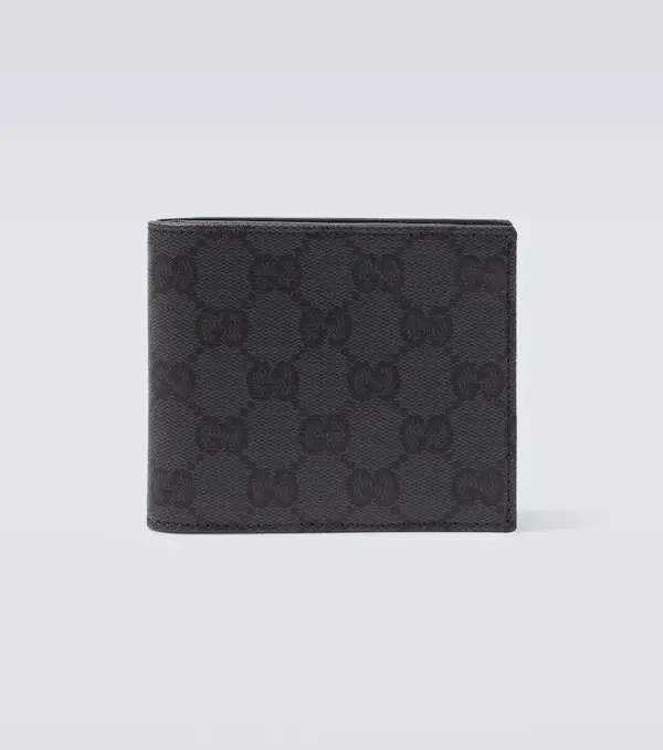 Gucci Essence Classic Gg Canvas Bi-fold Wallet - Black