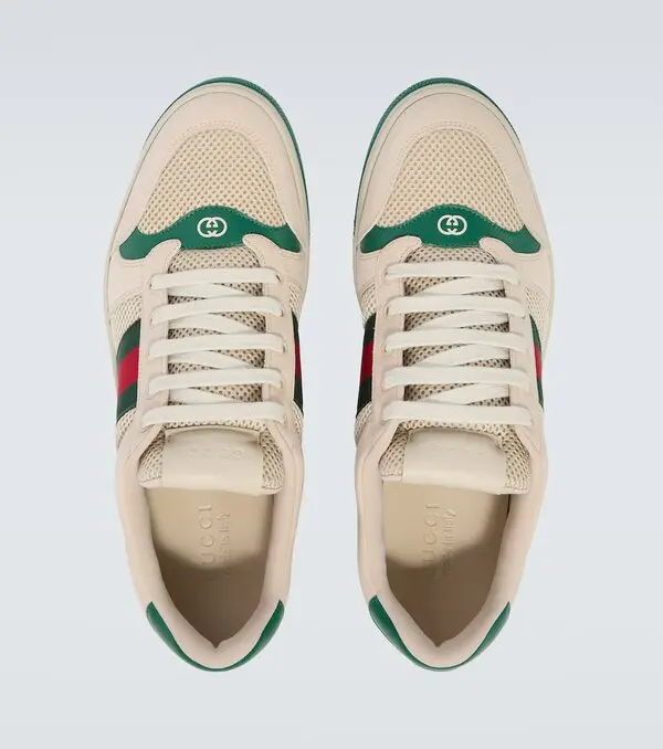 Gucci Screener Leather-trimmed Sneakers