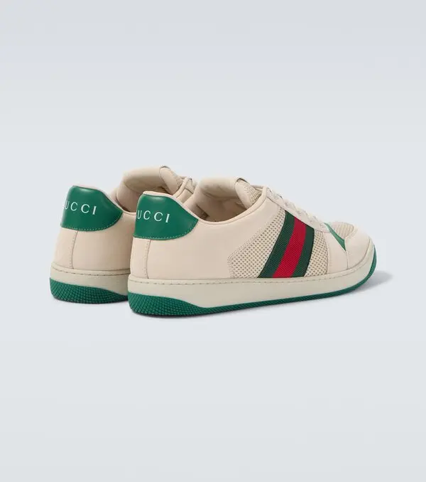 Gucci Screener Leather-trimmed Sneakers