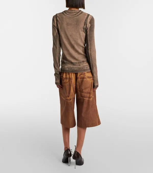 Acne Studios Printed Cotton Bermuda Shorts