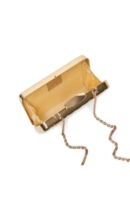 Dolce Vita Textured Metal Frame Clutch With Chain Strap