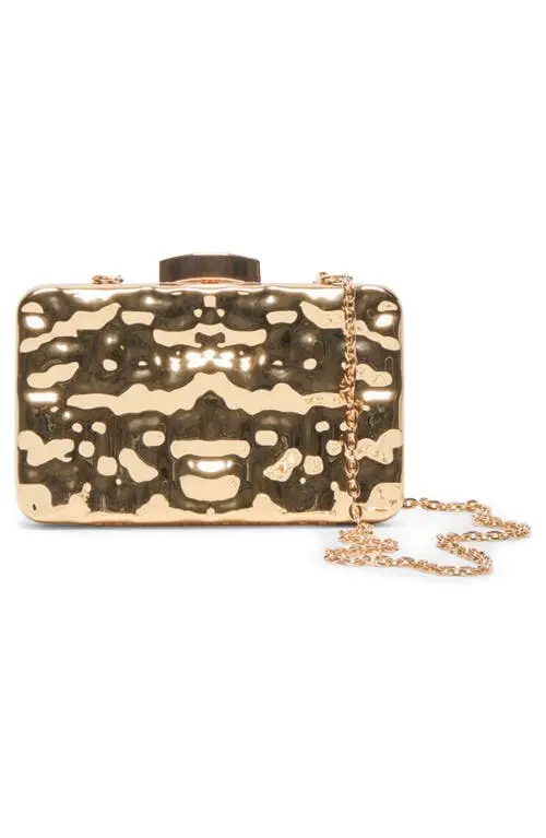 Dolce Vita Textured Metal Frame Clutch With Chain Strap