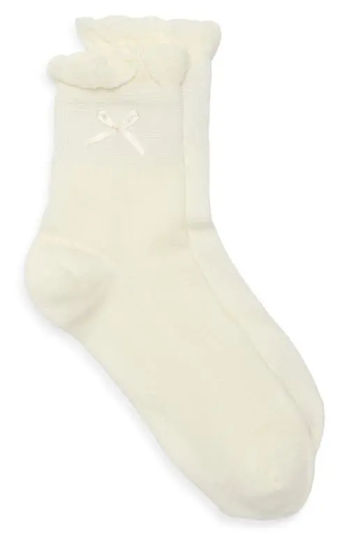 CASA CLARA Nico Quarter Crew Socks - Ivory