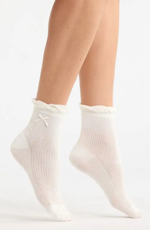 CASA CLARA Nico Quarter Crew Socks - Ivory