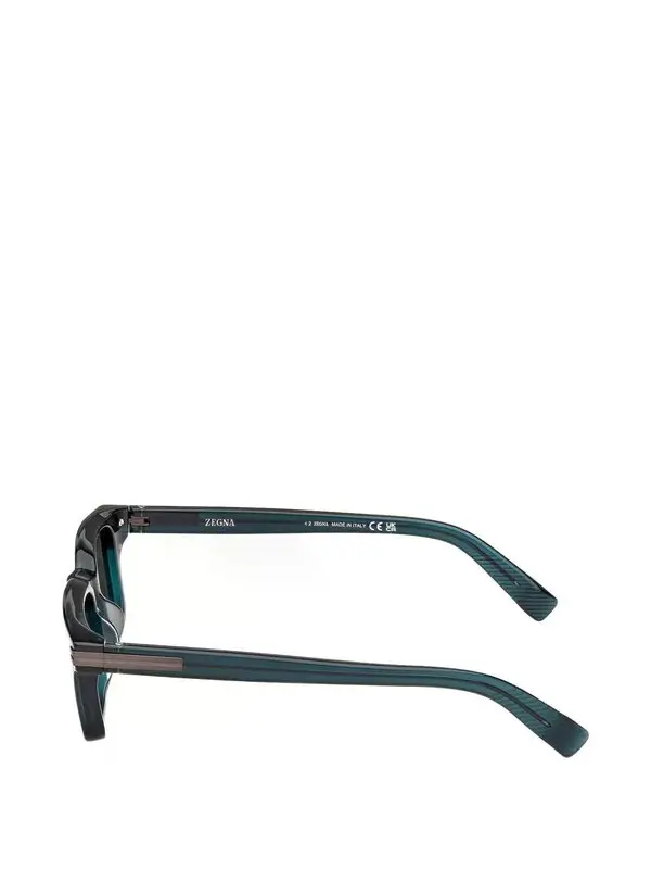 Zegna Rectangle Frame Sunglasses - Green