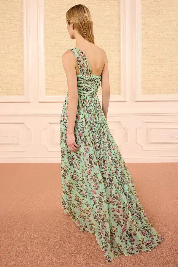 Ulla Johnson Aureline Silk One Shoulder Gown - Opaline