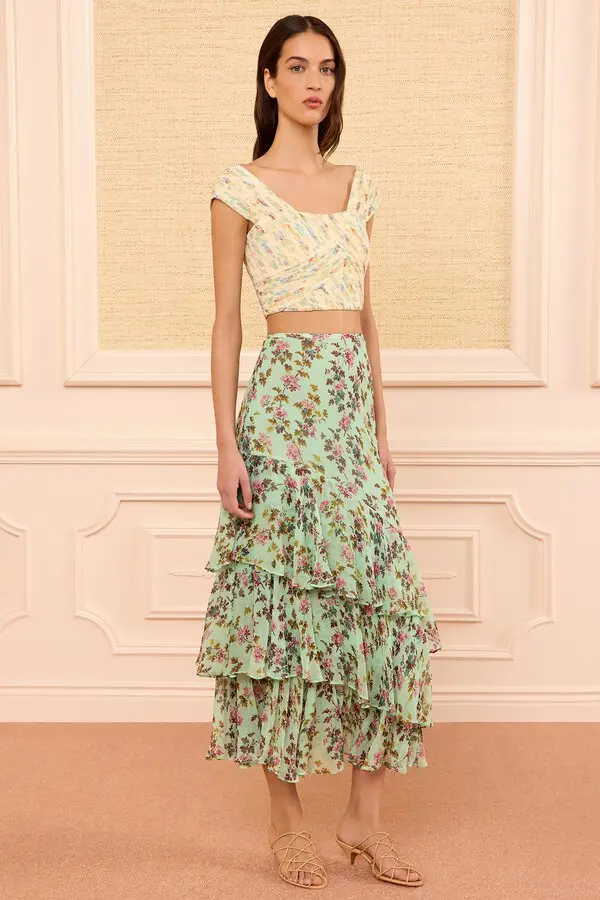 Ulla Johnson Meadow Silk Midi Skirt - Opaline