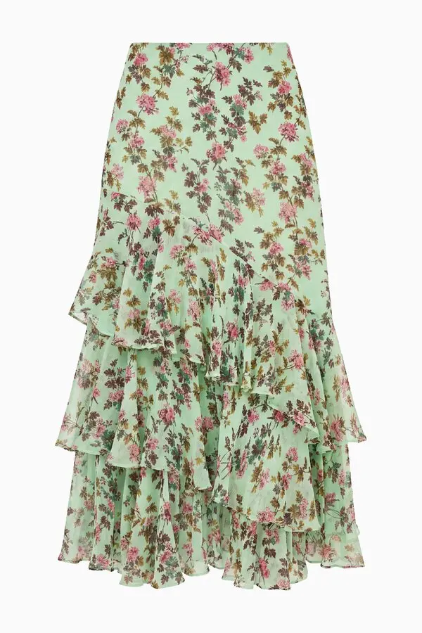 Ulla Johnson Meadow Silk Midi Skirt - Opaline