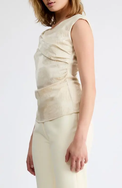 EXTRO & VERT Isla Satin Asymmetric Neck Sleeveless Top