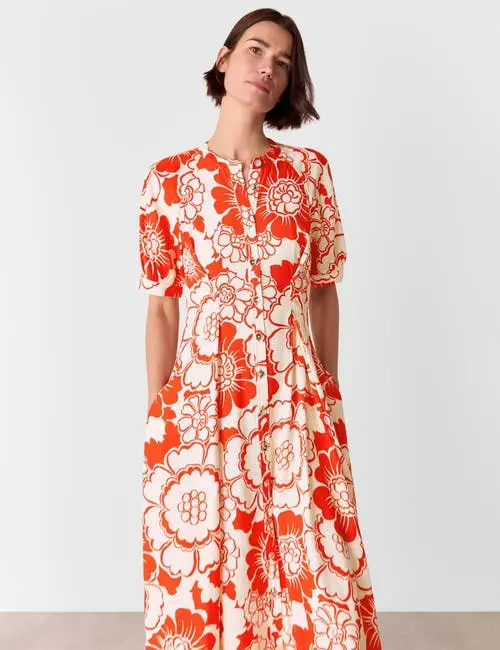 Whistles Floral Print Midi Dress