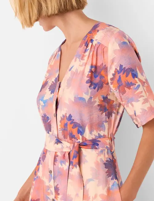 Whistles Floral Button Front Cropped Jumpsuit