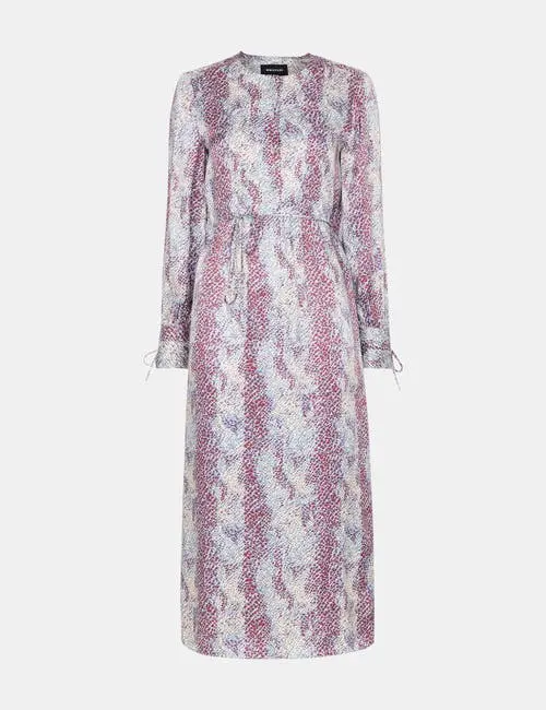 Whistles Mottled Snake Print Midi Dress