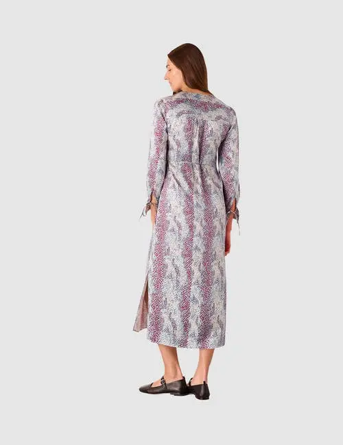 Whistles Mottled Snake Print Midi Dress
