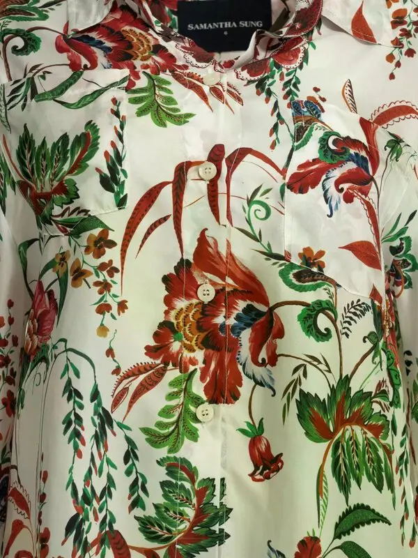 Samantha Sung Silk Floral Print Shirt