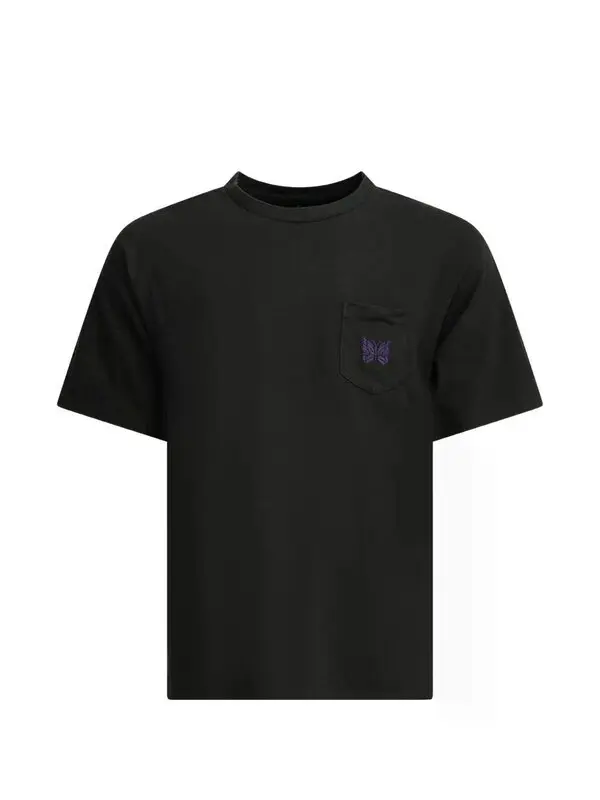 Needles Papillon-embroidered Pocket T-shirt - Black