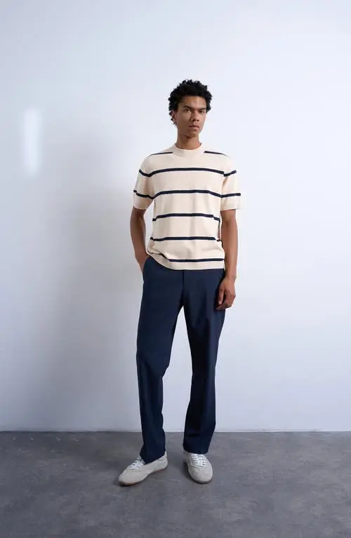 Topman Classic Fit Stripe Short Sleeve Sweater