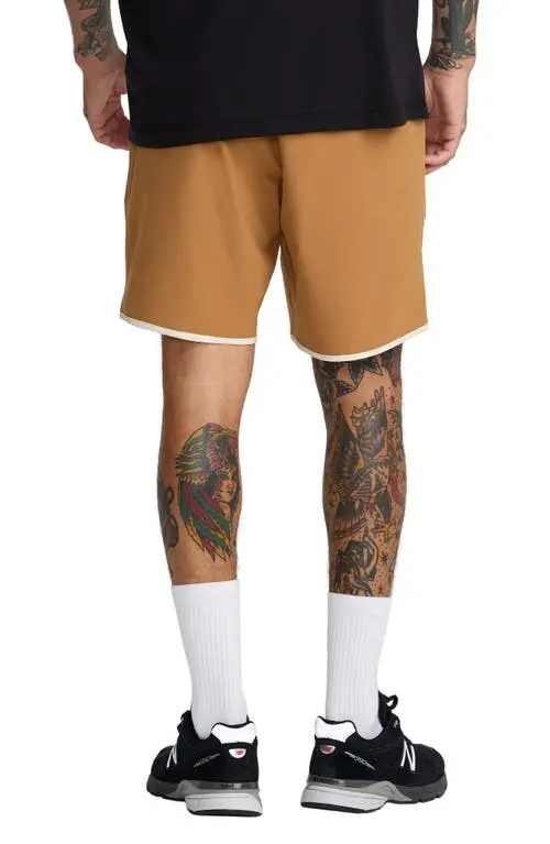 Rvca Yogger Stretch Contrast Shorts - Camel