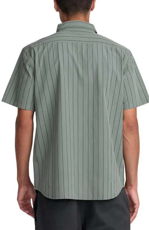 Rvca Dayshift Workwear Stripe Short Sleeve Button-up Shirt