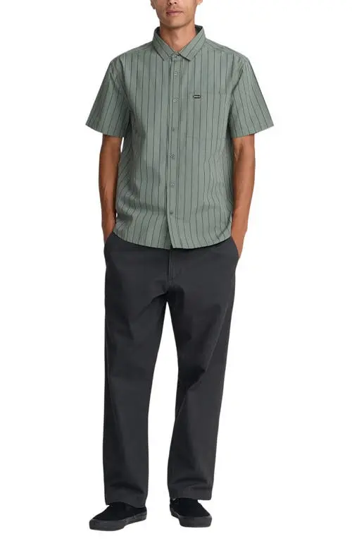 Rvca Dayshift Workwear Stripe Short Sleeve Button-up Shirt