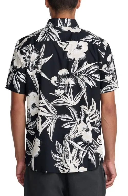 Rvca Overspray Floral Short Sleeve Button-up Shirt