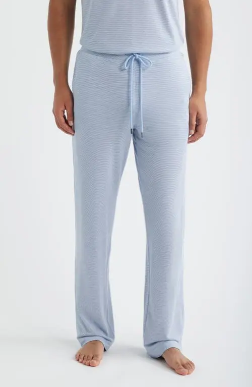Daniel Buchler Feeder Stripe Modal Blend Pajama Pants - Blue Stripe