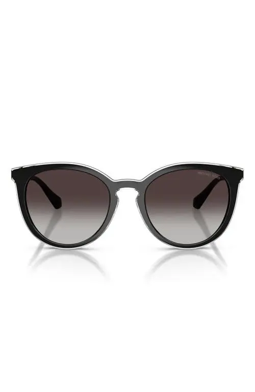 Michael Kors Tarifa Round Frame Sunglasses - Black/grey Gradient Black