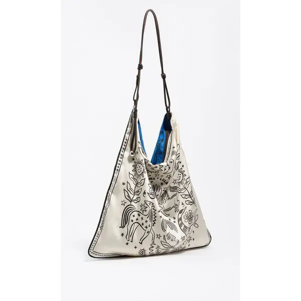 Bimba Y Lola Medium Dog Print Shoulder Bag - Blue
