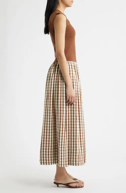 BRAVE+TRUE Daphne Sleeveless Midi Dress - Brown Check