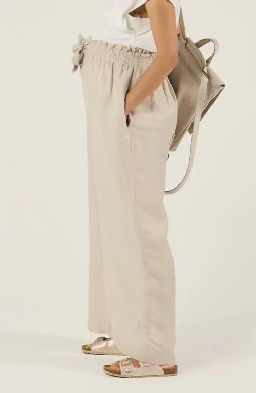CACHE COEUR Maternity Twill Wide Leg Pants - Beige
