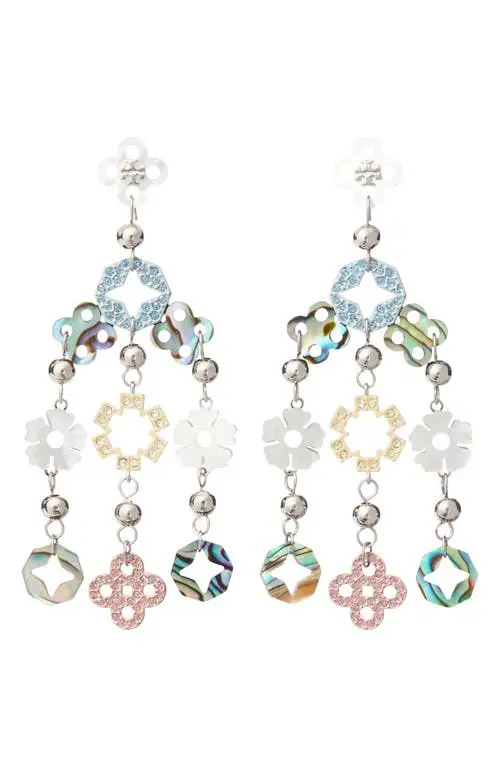 Tory Burch Forget Me Not Chandelier Earrings - Tory Silver/multi