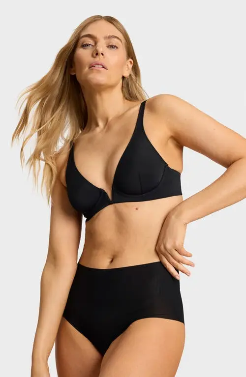 Commando Invisible Rib One Rise Bikini - Black