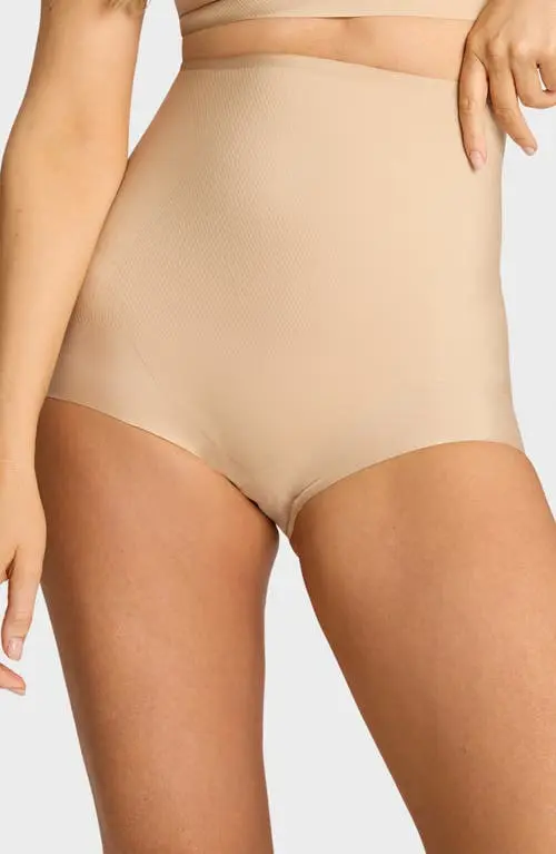 Commando Zone Smoothing High Waist Briefs - Beige