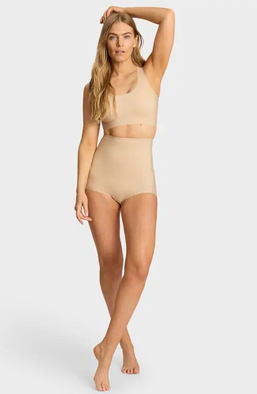 Commando Zone Smoothing High Waist Briefs - Beige