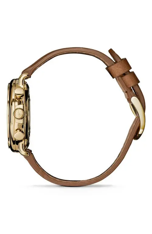 Shinola Runwell Chronograph Leather Strap Watch - Cream