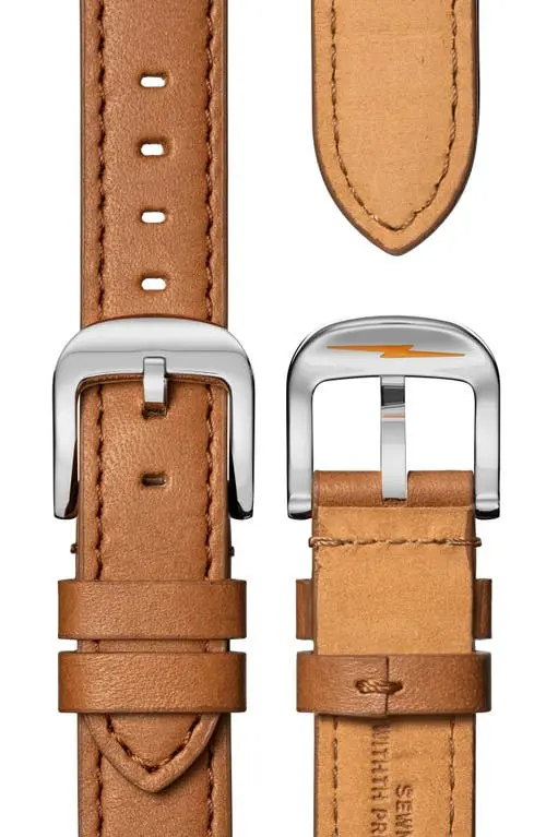 Shinola Runwell Chronograph Leather Strap Watch - Cream