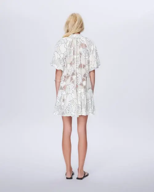 THEO THE LABEL Ourania Puff Sleeve Shirtdress