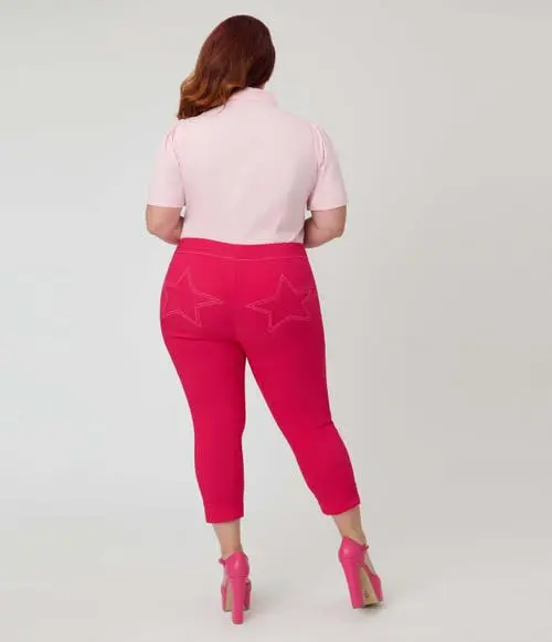 SMAK PARLOUR Stretch Capri Pants With Shaped Pockets