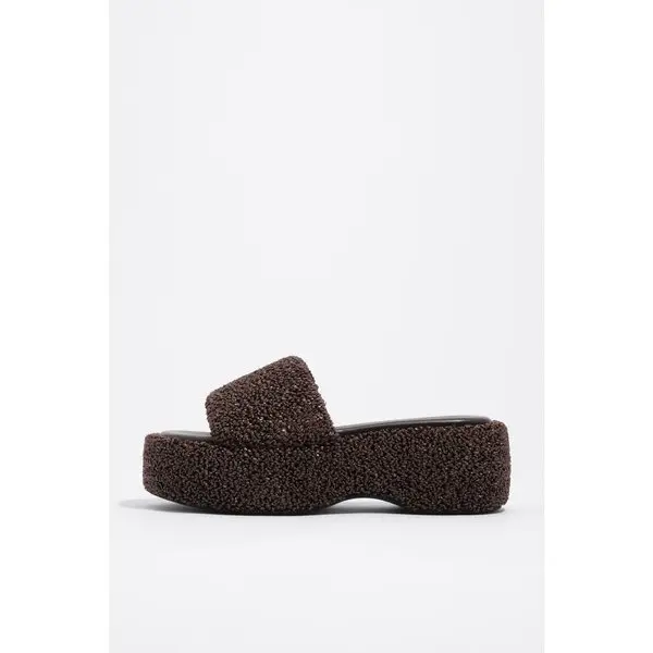 Bimba Y Lola Textile High Platform Sandals - Chocolate
