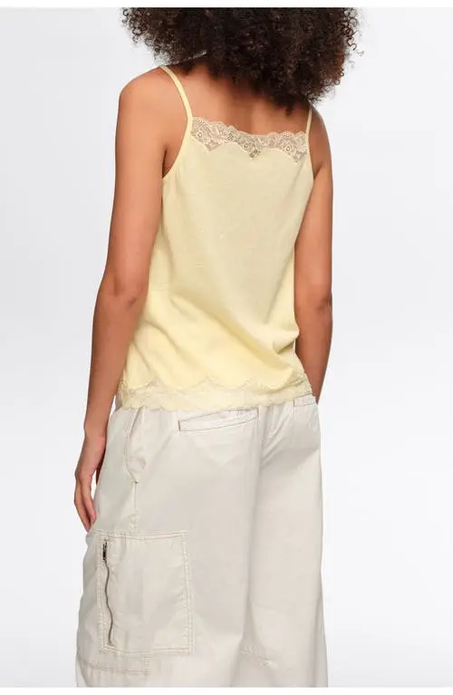 Bimba Y Lola Lace Trimmed Camisole - Light Yellow