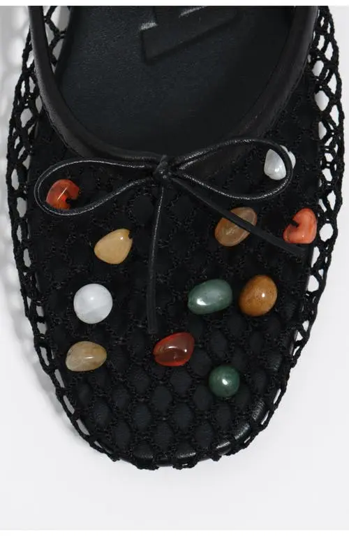 Bimba Y Lola Embellished Mesh Slingback Ballerinas