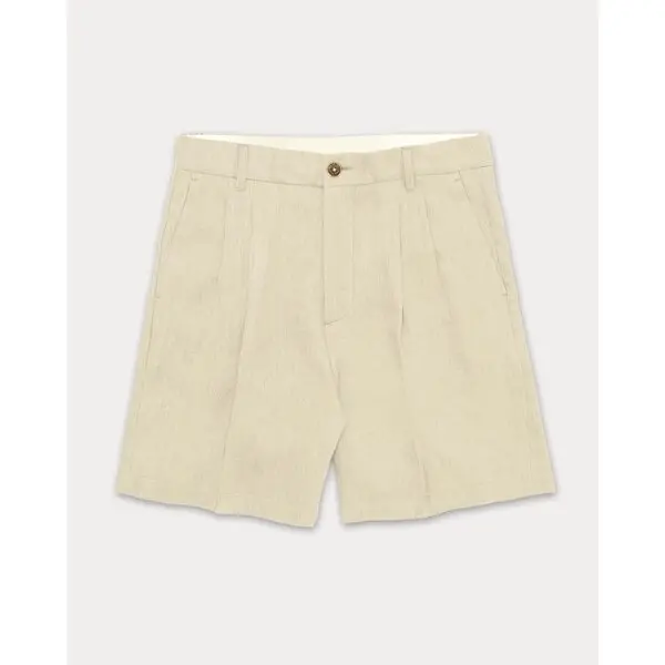 FORTELA Pleated Linen Beach Shorts
