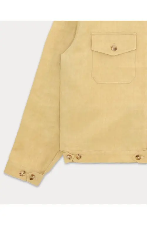 FORTELA Albert Linen Jacket With Zip Up And Patch Pockets - Camel