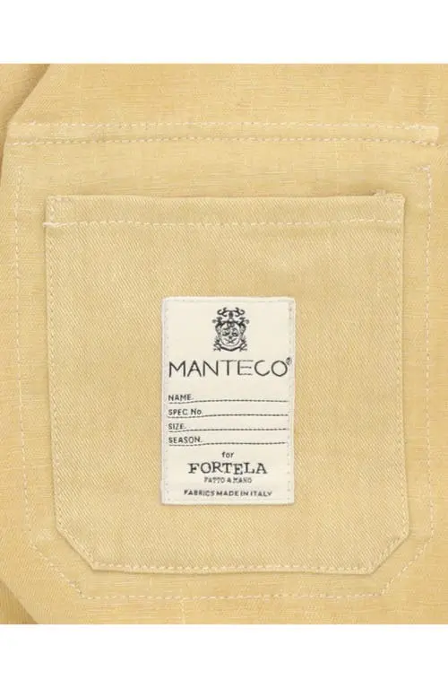 FORTELA Albert Linen Jacket With Zip Up And Patch Pockets - Camel