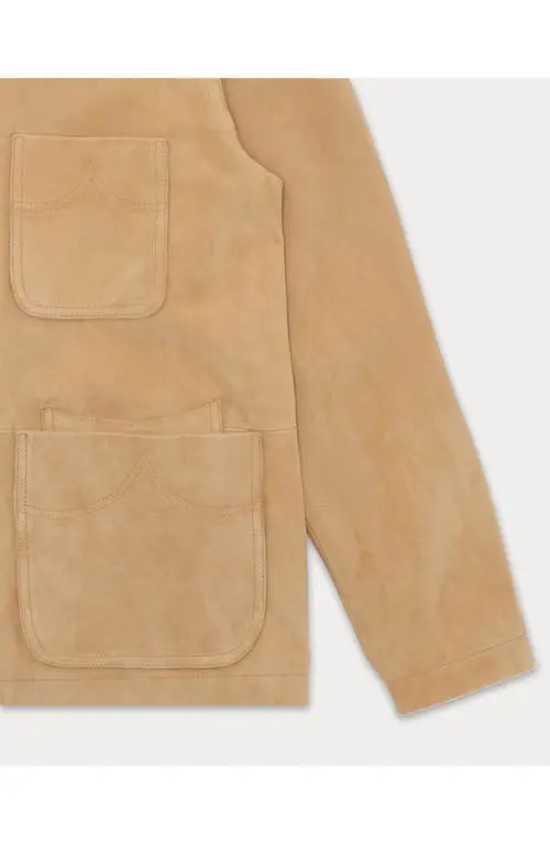 FORTELA Suede Leather Chore Jacket - Beige