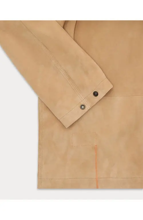 FORTELA Suede Leather Chore Jacket - Beige